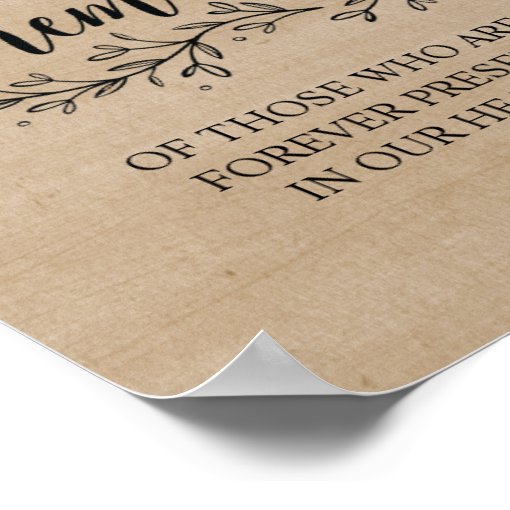 Rustic Vines Wedding Memorial Sign | Zazzle