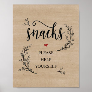 Snacks Sign Wedding Signs | Zazzle | Blog Hồng