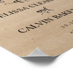 Rustic Vines Wedding Welcome Sign Poster | Zazzle