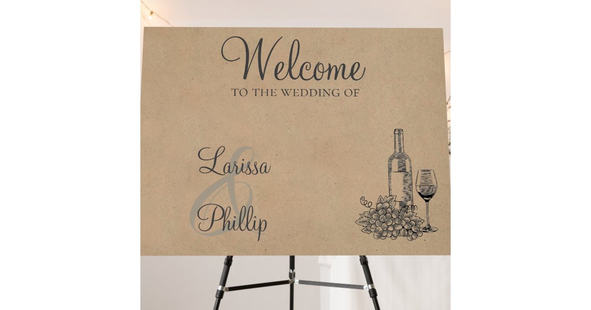 Rustic Vineyard Wedding Welcome Sign | Zazzle