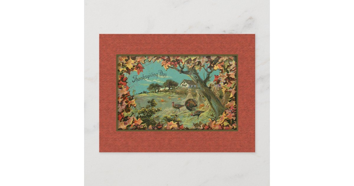 Rustic Vintage Autumn Country Scene Postcard | Zazzle