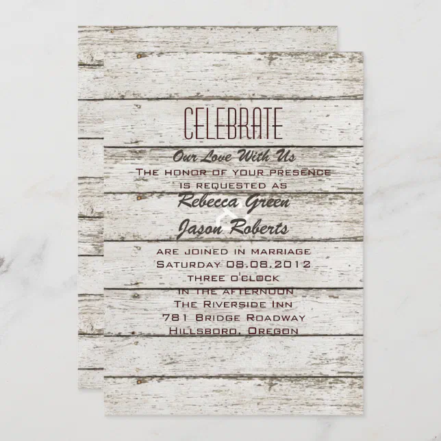 rustic vintage barn wood barn wedding invitation | Zazzle