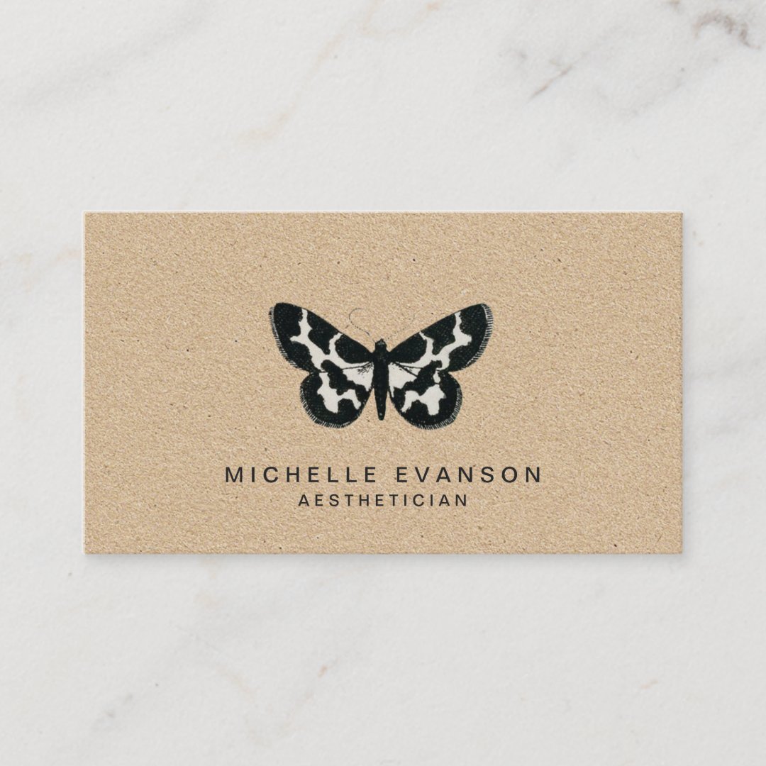 Rustic Vintage Butterfly Logo Business Card | Zazzle