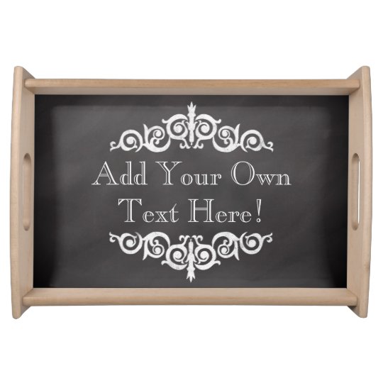 Rustic Vintage Chalkboard Custom Personalized Serving Tray | Zazzle.com