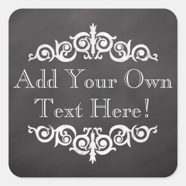 Rustic Vintage Chalkboard Custom Personalized Square Sticker | Zazzle