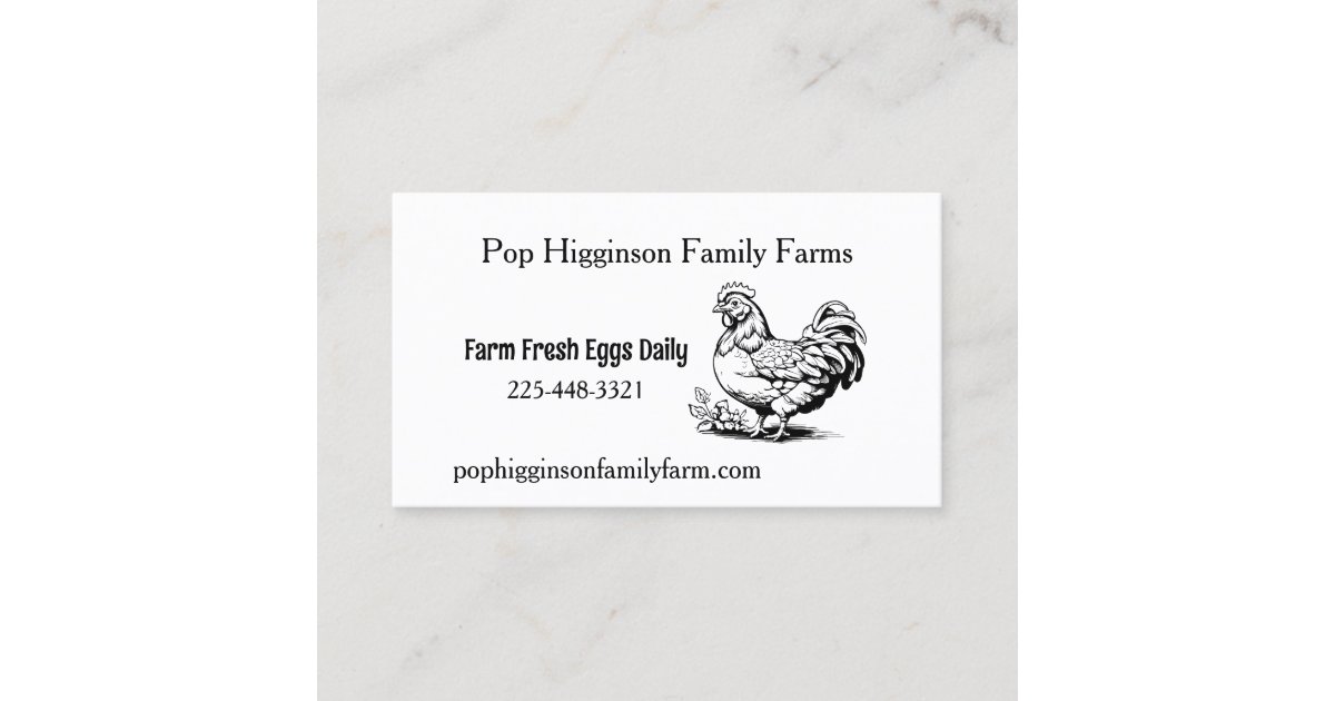 Rustic Vintage Chicken Farm Business Card | Zazzle