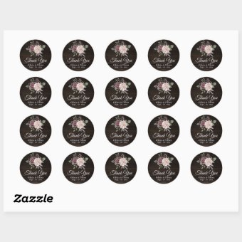 Rustic Vintage Dusty Rose Floral Bouquet Wood Classic Round Sticker ...