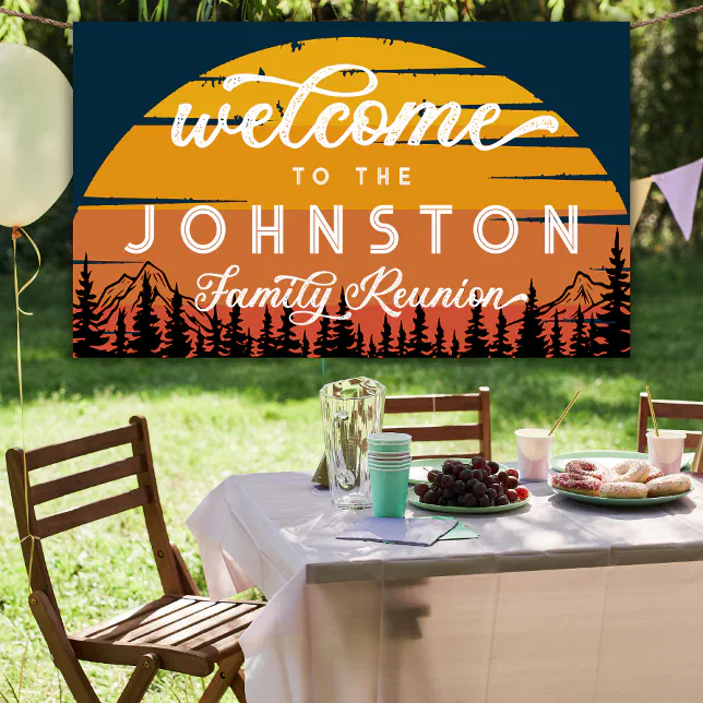 Rustic Vintage Family Reunion Outdoor Camp Welcome Banner | Zazzle