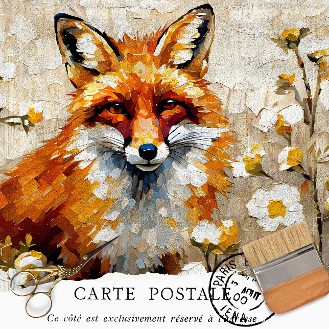 Rustic Vintage Fox Decoupage Tissue Paper | Zazzle