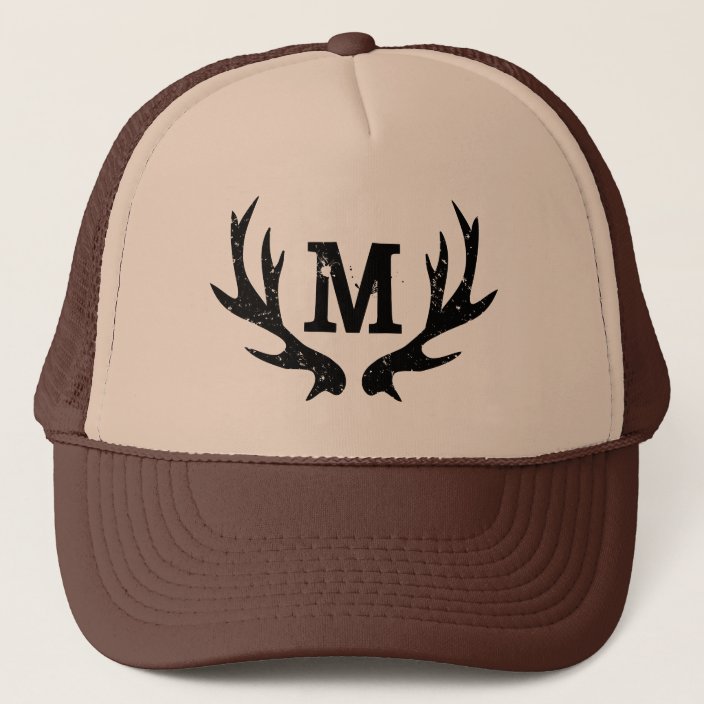 Rustic vintage hunting deer antlers trucker hat | Zazzle.com