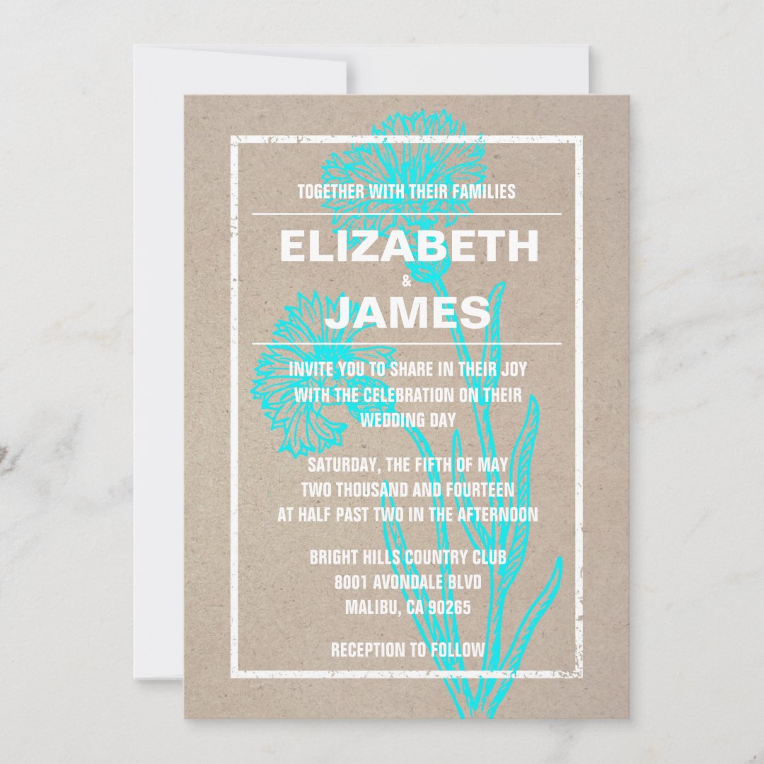 Rustic Vintage Informal Wedding Invitations | Zazzle
