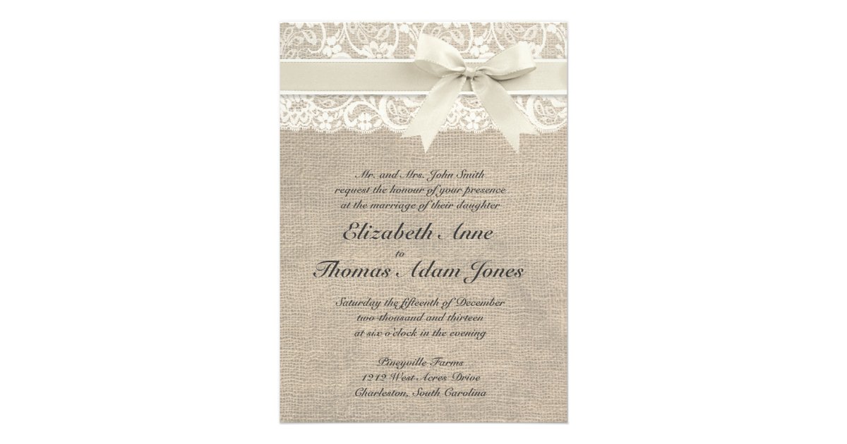 Rustic Vintage Inspired Wedding Invitation
