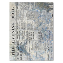 Rustic Vintage Newspaper Texture Decoupage Tissue Paper | Zazzle