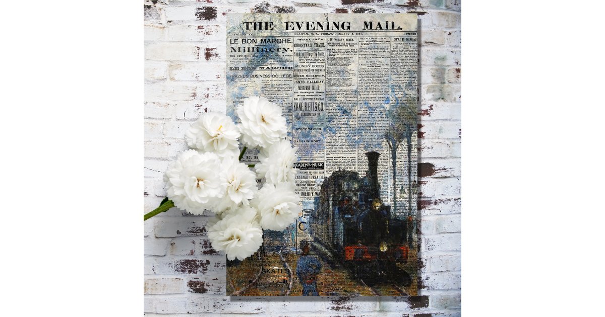 Rustic Vintage Newspaper Texture Decoupage Tissue Paper | Zazzle