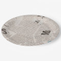 Rustic Vintage Newspaper Torn Pieces Print Paper Plates | Zazzle