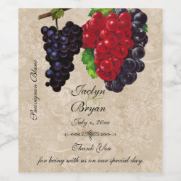 Rustic, Vintage Paper, Wedding Wine Wine Label | Zazzle
