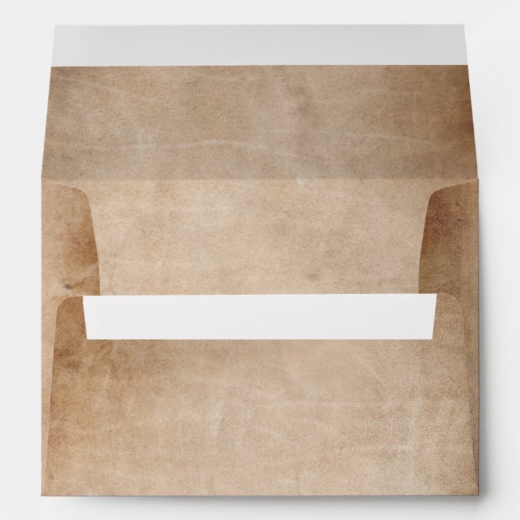 Rustic Vintage Parchment Return Address Envelope | Zazzle