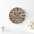 Rustic Vintage Personalized Brown Wood Custom Large Clock | Zazzle