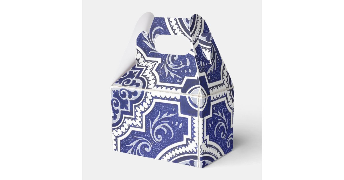 Rustic Vintage Portuguese Tiles Pattern - Azulejo Favor Boxes | Zazzle