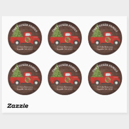 Rustic Vintage Red Truck Return Address Label | Zazzle