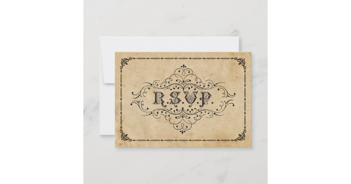 Rustic Vintage RSVP Wedding Ceremony Announcement | Zazzle