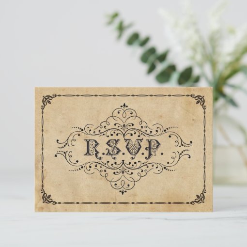 Rustic Vintage RSVP Wedding Ceremony Announcement | Zazzle