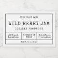 Rustic Vintage Simple Waterproof Jam Jar Label | Zazzle