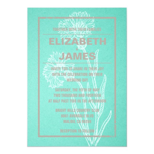 Rustic Vintage Turquoise Wedding Invitations | Zazzle.com