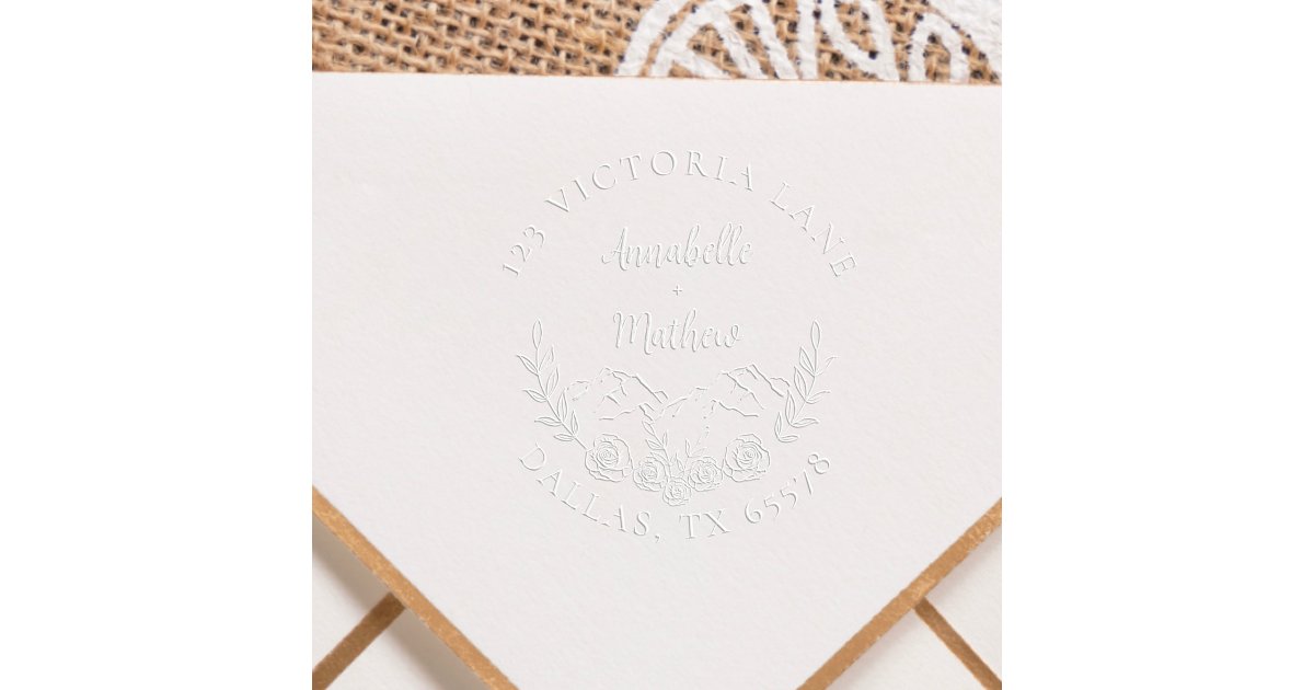 Rustic & Vintage Wedding Couple Return Address Embosser | Zazzle