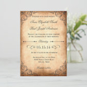 Rustic vintage wedding invitation | Zazzle