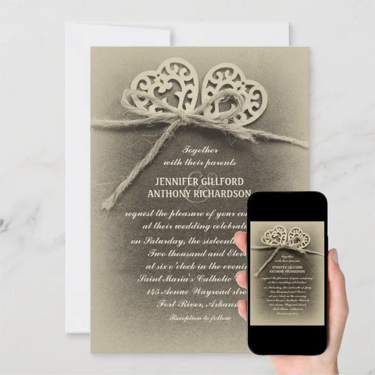 rustic vintage wedding invitation | Zazzle