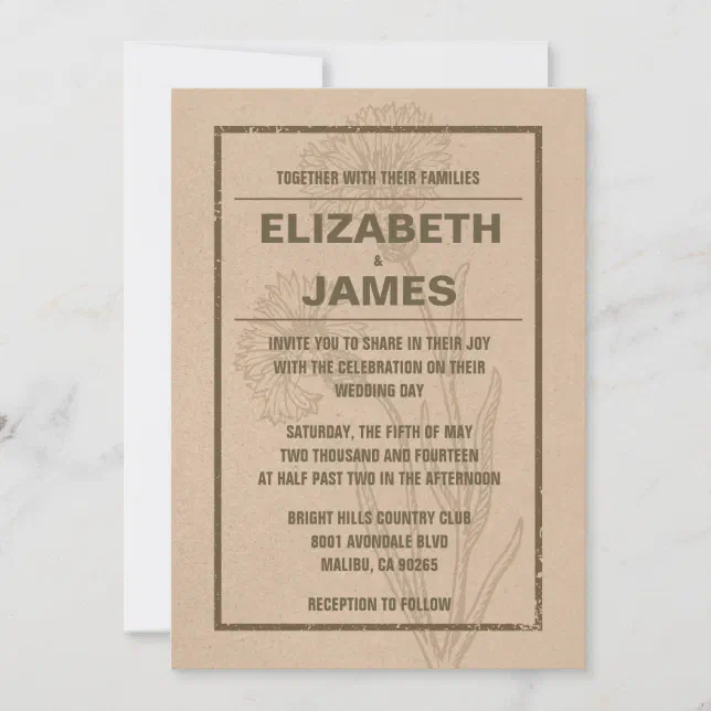Rustic Vintage Western Wedding Invitations | Zazzle