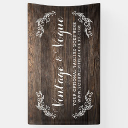 Rustic Vintage Wood Elegant Country Farm Boutique Banner | Zazzle