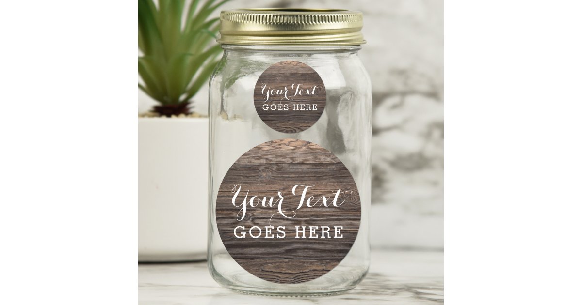 Rustic Vintage Wood Elegant Country Farm Boutique Classic Round Sticker ...