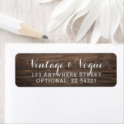 Rustic Vintage Wood Elegant Country Return Address Label | Zazzle