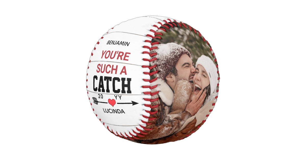 Rustic Vintage 'You're such a Catch' Photo Baseball | Zazzle