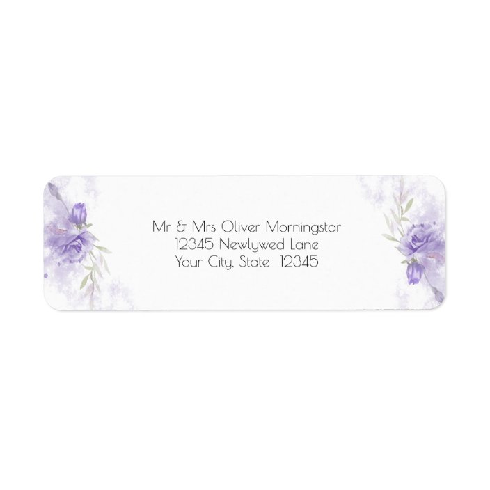 Rustic Violet Purple Rose Floral Label | Zazzle.com
