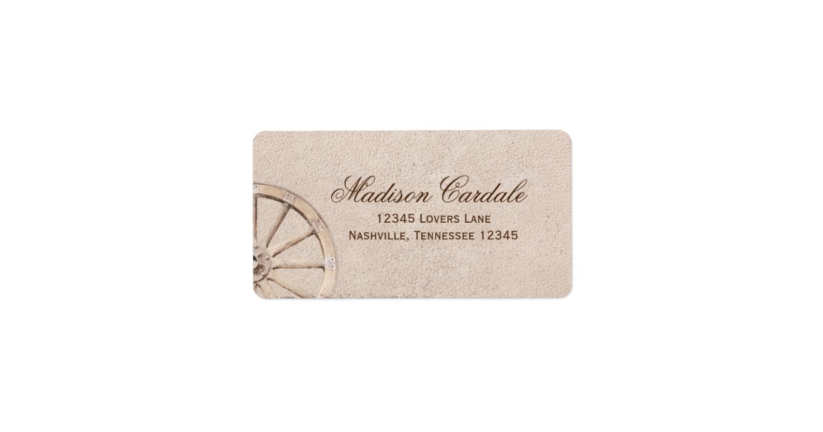Rustic Wagon Wheel Longhorn Wedding Address Labels | Zazzle