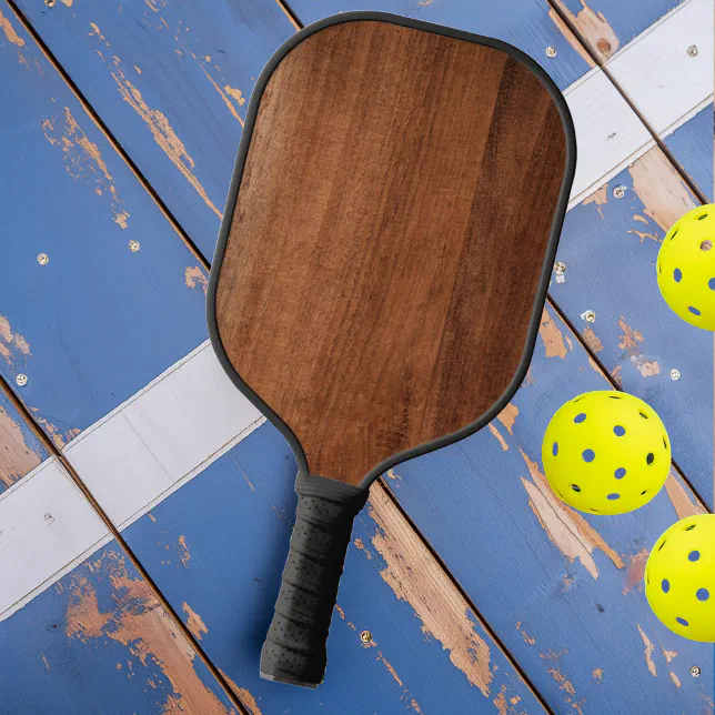 Rustic Walnut Wood Pickleball Paddle | Zazzle