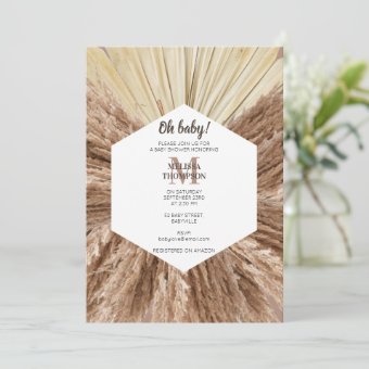 Rustic Warm Neutral Colors Baby Shower Invitation | Zazzle