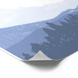 Rustic Watercolor Blue Mountain Wedding Welcome Poster | Zazzle