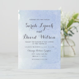 Rustic Watercolor Blue Wedding Invitation | Zazzle