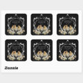 rustic watercolor crest farmhouse business square sticker | Zazzle