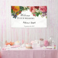 Rustic watercolor flowers Welcome wedding Banner | Zazzle