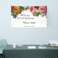 Rustic watercolor flowers Welcome wedding Banner | Zazzle