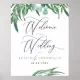 Rustic Watercolor Greenery Eucalyptus Wedding Poster | Zazzle