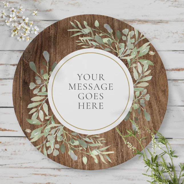 Rustic Watercolor Greenery Leaves Celebration Paper Plates | Zazzle