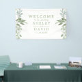 Rustic Watercolor Greenery Wedding Welcome Banner | Zazzle