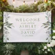 Rustic Watercolor Greenery Wedding Welcome Banner | Zazzle