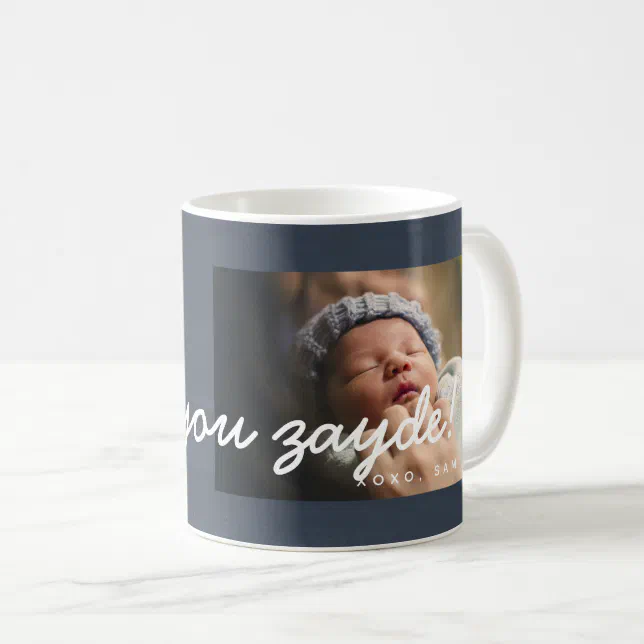 Rustic Watercolor I Love Zayde Mug - Navy | Zazzle